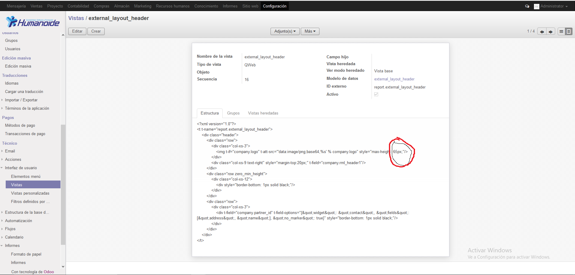 Como cambiar el tamaño de el logo de la compañia en odoo v8 - Odoo ...